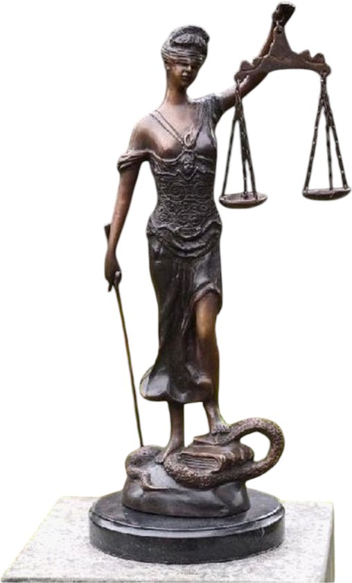 Vrouwe justitia brons ECHT BRONS- advocaat - 45x16x16 cm -rechtspraak ...