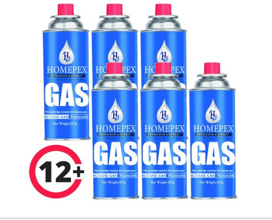 Kookstel gasflessen - Butaan Gasflessen - 12x 227g - Gasbussen ...