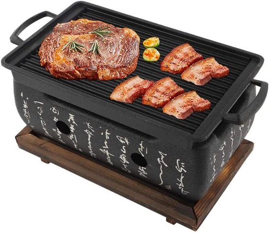 Mini Japanse Stijl Barbecue Grill met Houten Basis voor Yakiniku ...