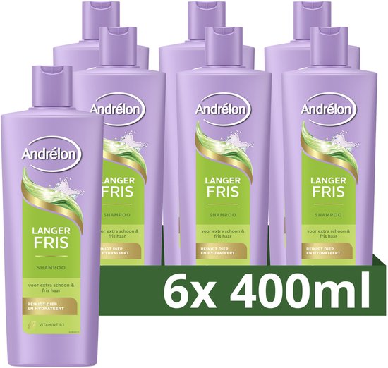 Andrélon Shampoo - Langer Fris - verrijkt met vitamine B3 - 6 x 400 ml ...