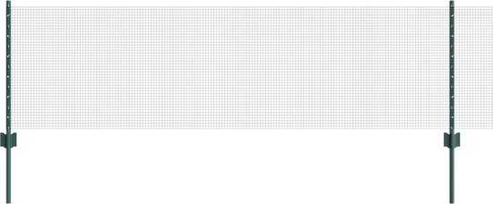 vidaXL - Gelaste - Draad - Omheining - met - 5 - U - Palen - Groen - 0 ...