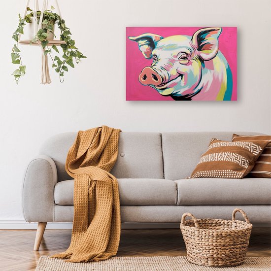 Vrolijk varken in popart stijl - Varken poster - Posters dieren - Pop ...