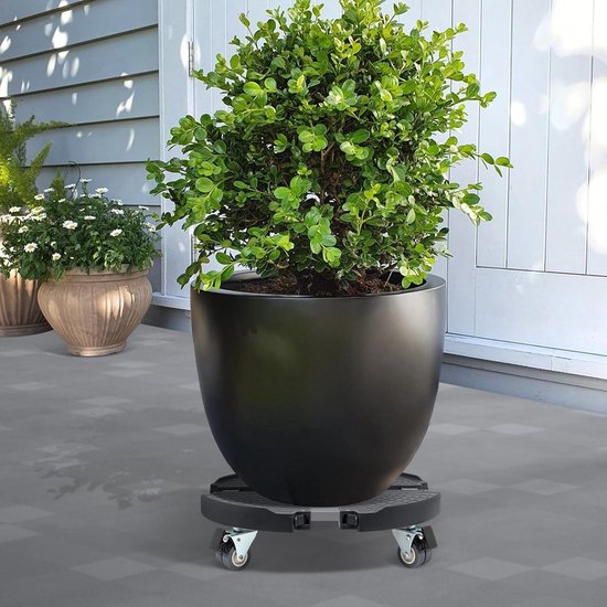 Verstelbaar Platform met Wielen Ø 40-54 cm - Capaciteit 200 kg, Zwart | bol