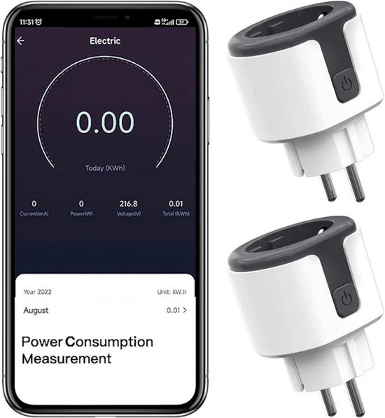 Slim Stopcontact – WiFi Smart Plug met Spraakbesturing, Compatibel met ...