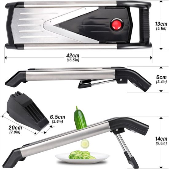 Professionele Mandoline Snijder - Verstelbare Roestvrijstalen V ...