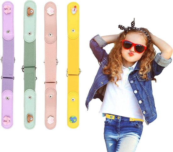 4 stuks elastische riemgespen voor kinderen zonder gesp - Verstelbare ...