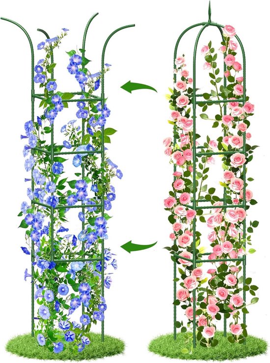 Tuin Obelisken Trellis voor klimplanten 18 m - Roestvrij - Voor buiten ...
