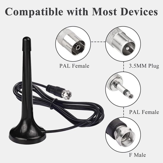 DAB/FM Tuner Antenne - Binnenshuis Telescopische Antenne met Magnetische Basis | bol