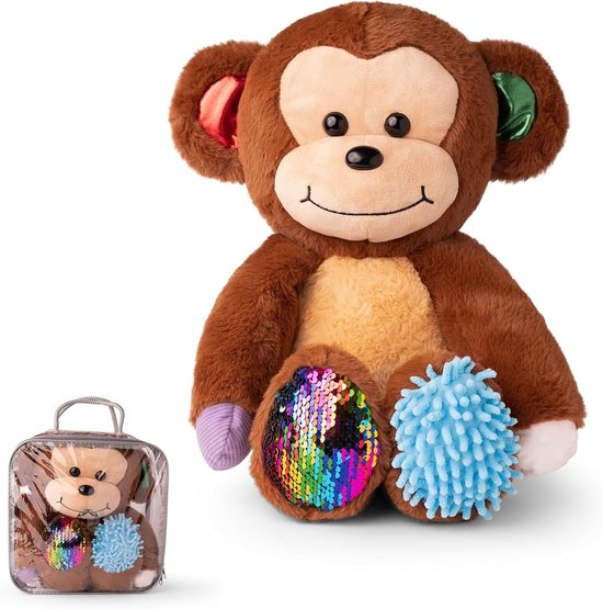 Knuffelaap | Sensorisch Pluche Speelgoed | Fidget Knuffel voor Kinderen ...