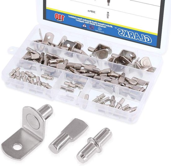 110-Stuks Vernikkelde Plank Beugel Pinnen Kast Meubels Plank Pins ...