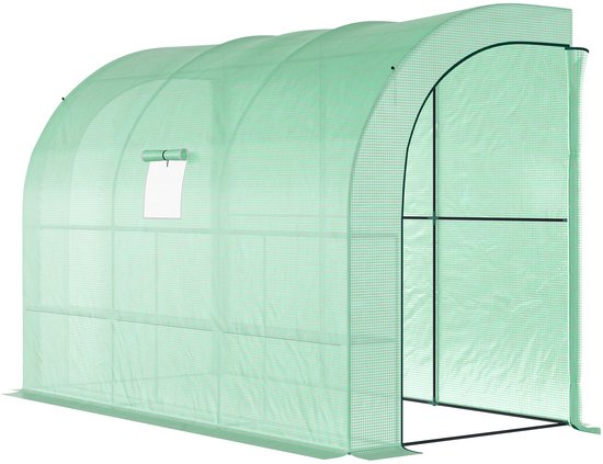 Kas, Tuinkas met Plastic Bedekking, UV-bestendig 300x150 cm - Groen | bol