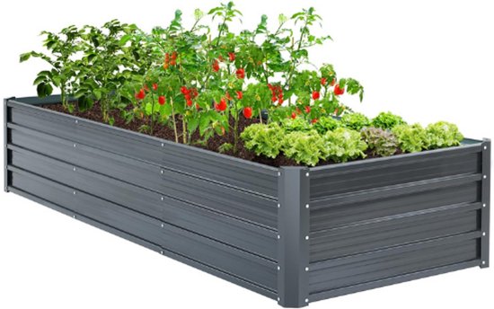 Verhoogd Bloembed Metaal 240x90x45 Cm - Grote Verhoogde Plantenbak Voor ...