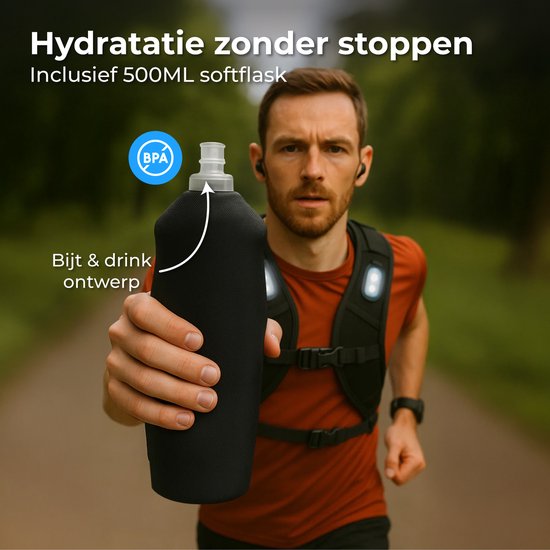 Nuvance Hardloopvest met Verlichting - Running Vest - Inclusief ...