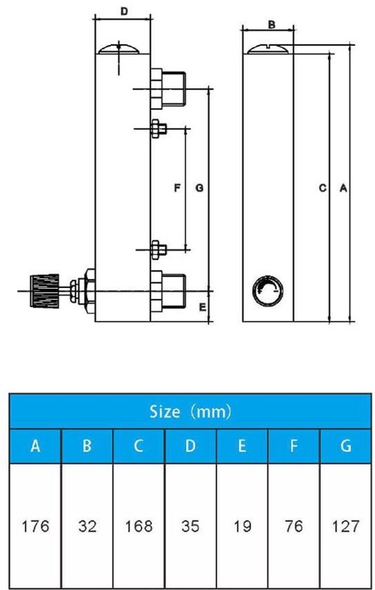 Comité Type Waterstroommeter 05-5 GPM & 2-18 LPM Acryl Vloeibare ...