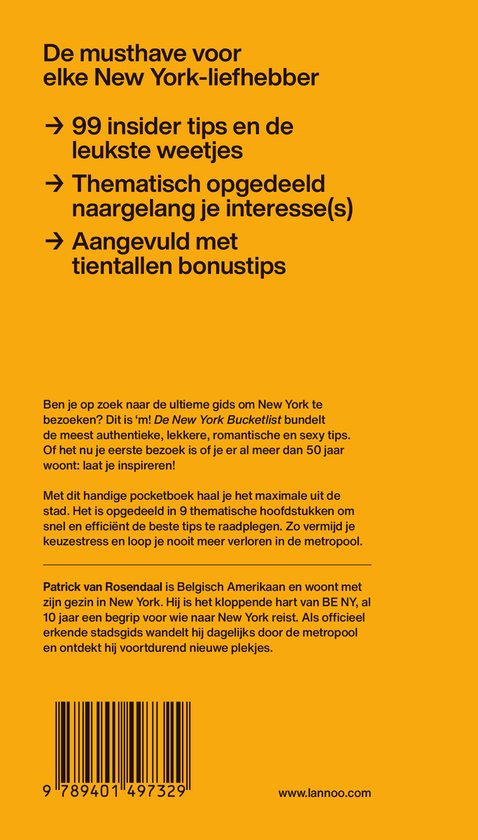 BeNY - De New York Bucketlist, Patrick van Rosendaal | 9789401497329 ...