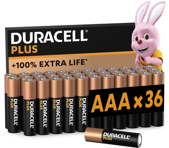 Duracell Plus AAA - alkaline batterijen - 1,5V, LR03 - 36 stuks | bol
