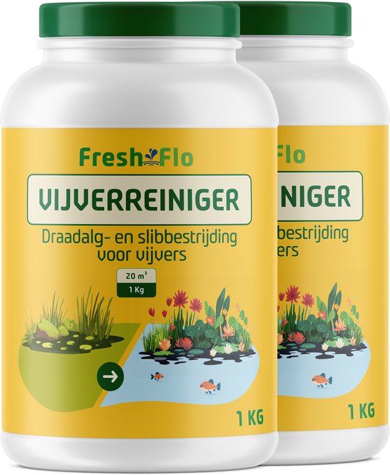 FreshFlo Draadalgen Bestrijding Vijver (2x 1 kg), Vijverreiniging tegen ...