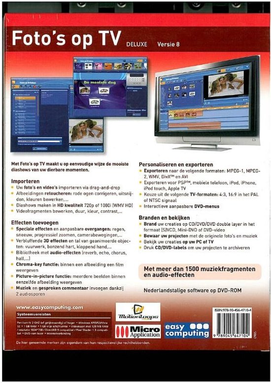 Easy Computing Foto's Op Tv 8.0 Deluxe (op Cd / Dvd) | bol