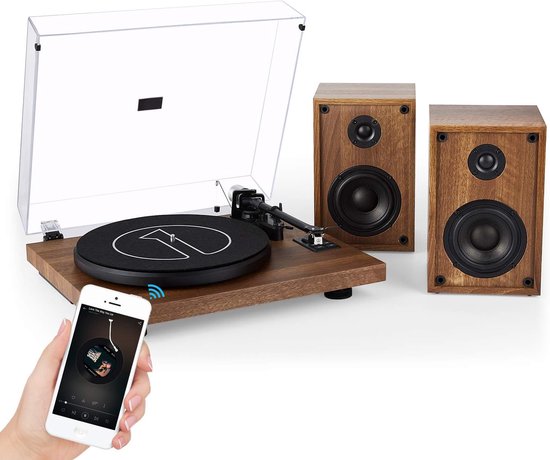 HiFi Platenspeler met Bluetooth en Speakers – Belt Drive – 33/45 RPM ...