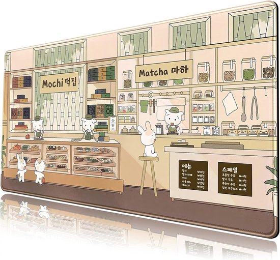 Grote Kawaii Muismat XXL - Beige Japanse Anime Bureauonderlegger | bol