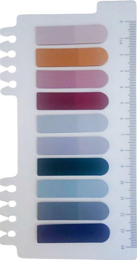 Index tabs - 200 stuks - inclusief liniaal - 10 kleuren - sticky notes ...