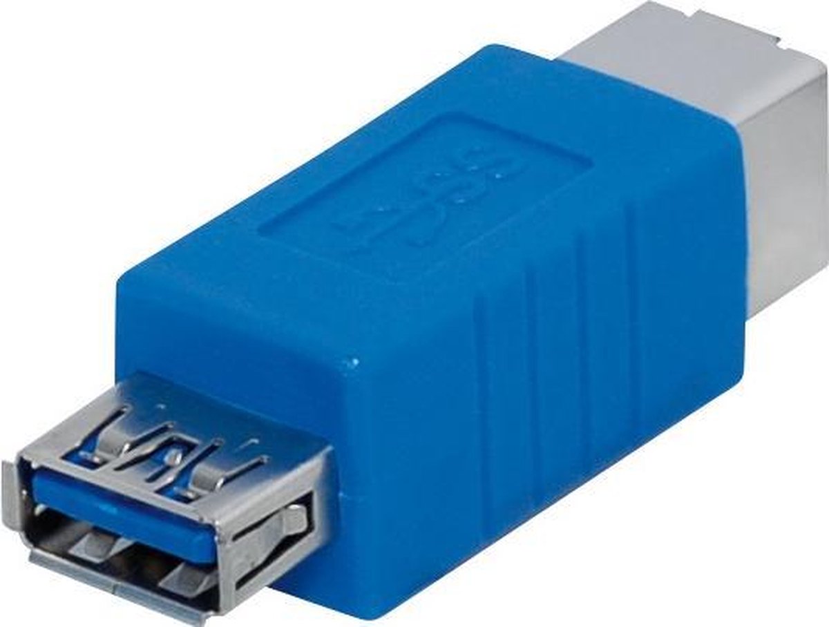 USB-A (v) - USB-B (v) adapter - USB3.0 / blauw | bol.com
