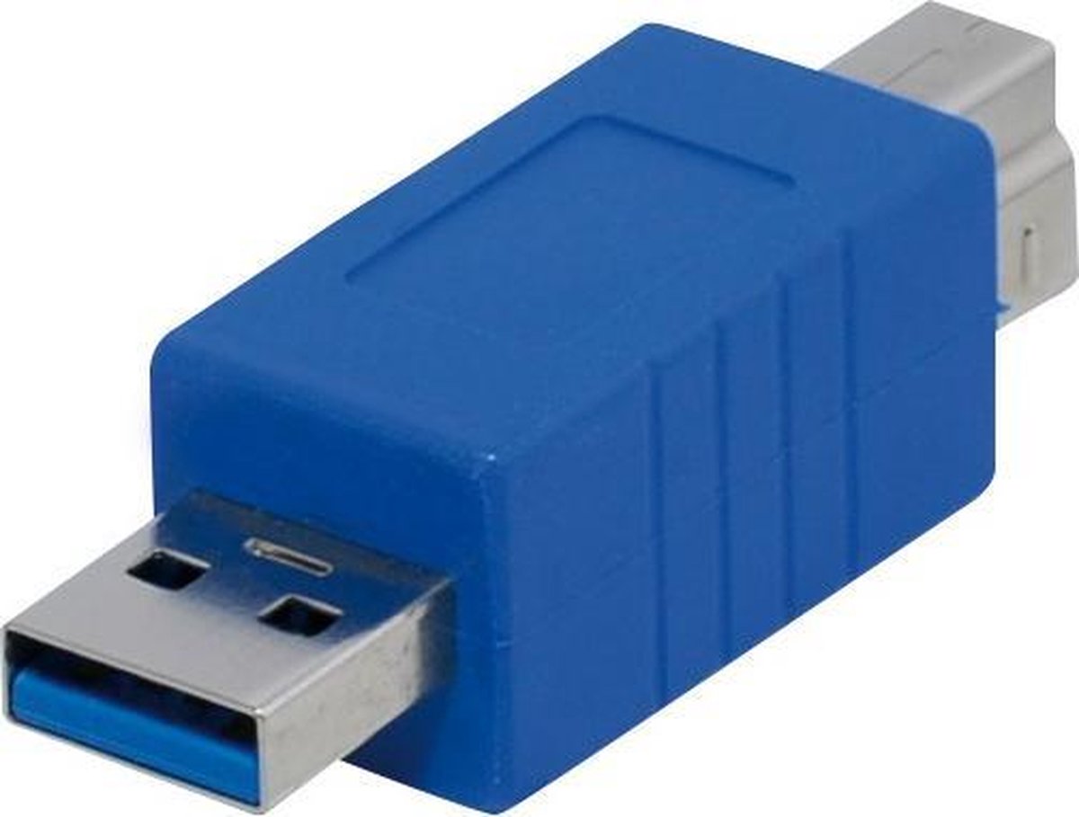 USB-A (m) - USB-B (m) adapter - USB3.0 / blauw | bol.com
