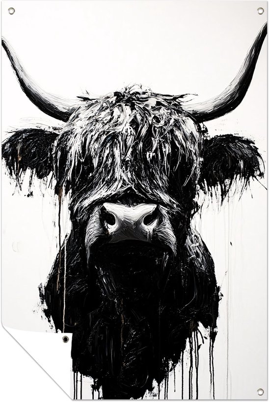 Abstracte Schotse hooglander kunst - Stier poster - Tuinschilderijen ...
