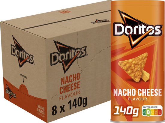 Doritos Nacho Cheese Snack Box - Chips - 8 x 140 gram | bol