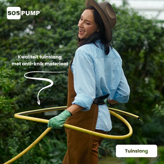 SOS PUMP ® - Tuinslang 25 Meter + Spuitpistool Set – Flexibel, Anti-Knik & Krachtige... | bol