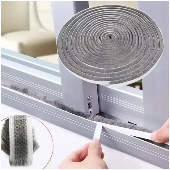 FSW-Products Tochtstrip met Borstel – Zelfklevende Deurafdichting – (9 ...