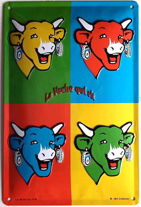 La Vache Qui Rit ( De Lachende Koe) Pop Art Warhol . Metalen wandbord ...