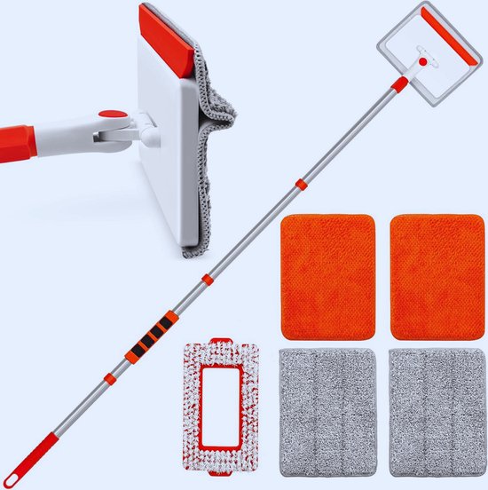 Plint Cleaner Mop Tool Met 4 Herbruikbare Pads - Efficiënte ...
