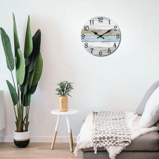 Tyme Wandklok Hout - Goed Leesbaar - 24.5cm Klok - Analoog - Uurwerk ...