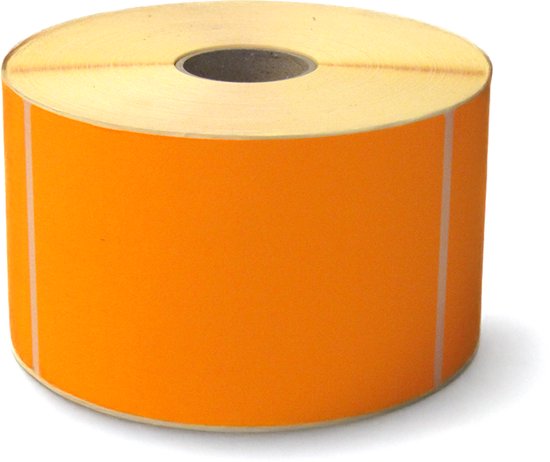Blanco Stickers op rol - 1000ex. - 100x160mm - fluor oranje | bol