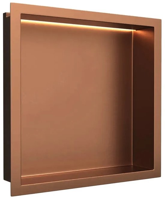 Copper RVS Inbouwnis 30x30x7cm met LED verlichting | bol