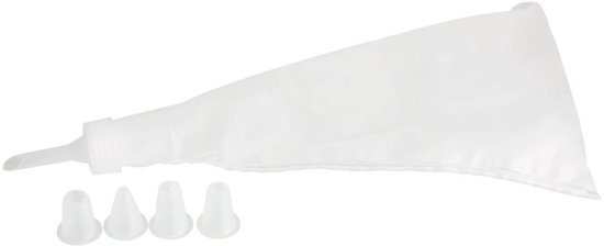 Spuitzak en 5 plastic spuitmondjes, 28 cm, Zenker Smart Pastry | bol