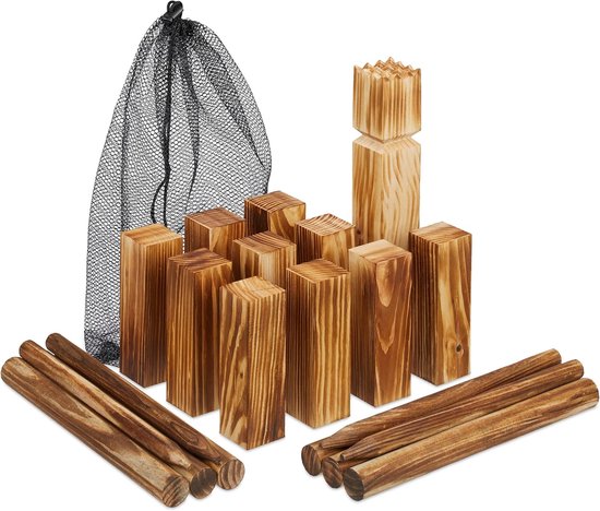 Kubb - Zweeds werpspel voor buiten - Houten buitenspel voor gezin en vrienden -... | bol