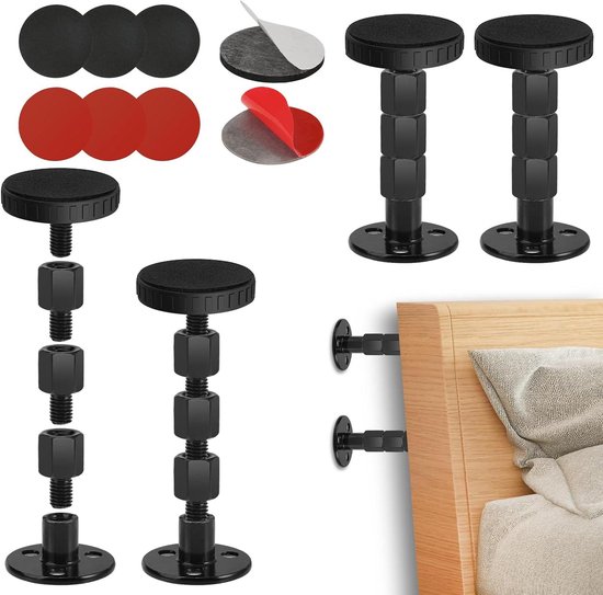 4pcs Anti-shake Bed Frames Wall Spacers Adjustable Headboard ...