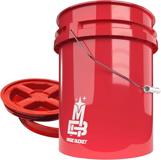Rode emmer set 19 l met gamma seal-deksel en GritGuard zeef | bol