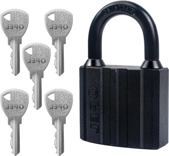 Hangslot Heavy Duty met 5 sleutels voor loodsen, containers, magazijnen ...
