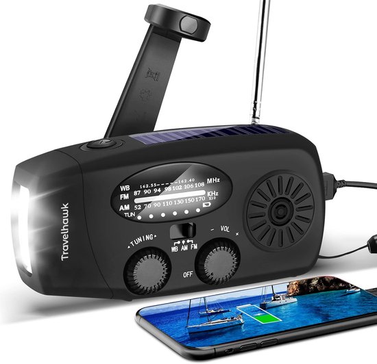 Travelhawk Noodradio - Draagbare Radio - Noodradio Solar Opwindbaar ...