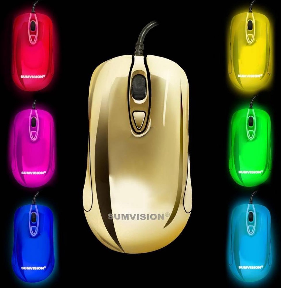 Sumvision - PLASMA - Illuminating LED - Gaming mouse - Goudkleurig ...