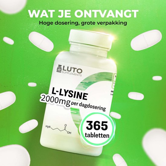 L-Lysine - 365 tabletten - 1000 mg per tablet - Van plantaardige ...