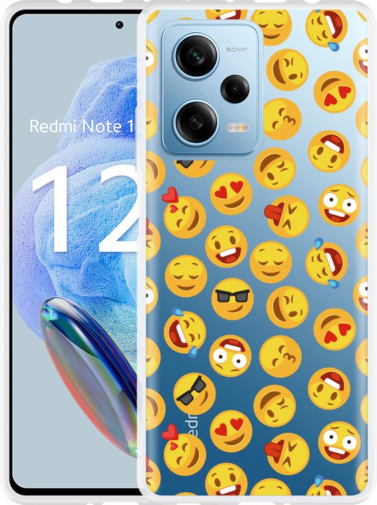 Cazy Hoesje geschikt voor Xiaomi Redmi Note 12 Pro 5G Emoji | bol
