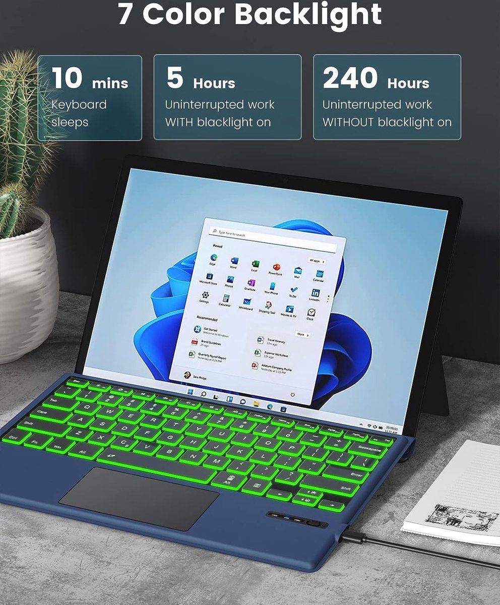 MoKo Type Cover Fit Microsoft Surface Pro 7 Plus / Pro 7 / Pro 6 / Pro 5 / Pro 4/3 | bol.com