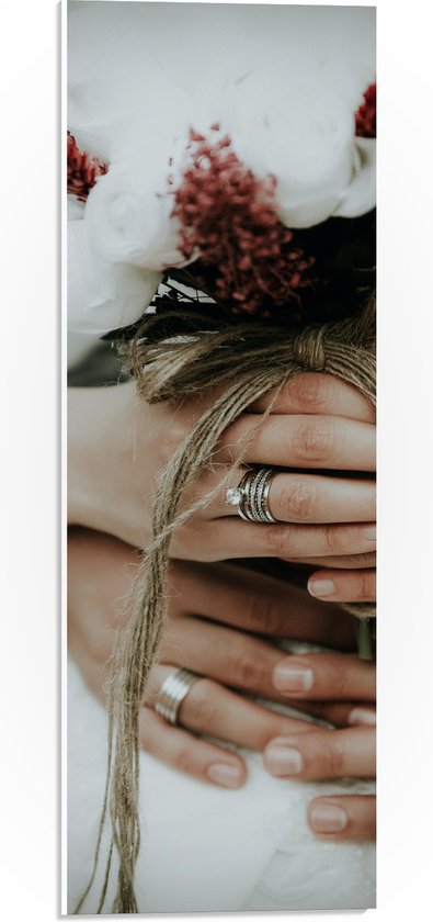 PVC Schuimplaat - Boeket - Touw - Bruiloft - Koppel - Ringen - 20x60 cm ...