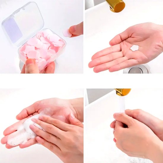 Draagbare handzeep Rose - 100 stuks in doosje - gadgets voor reizigers ...