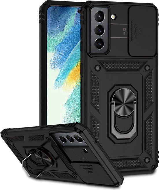 Coverup Hoesje - Geschikt voor Samsung Galaxy S21 FE Hoesje - Coverup Armor Ring... | bol