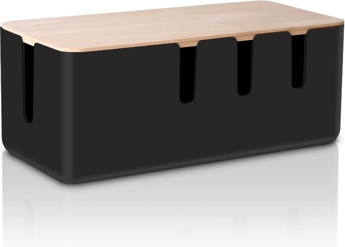 Kabelbox, massief houten deksel, kabelmanagement-box voor het verbergen ...